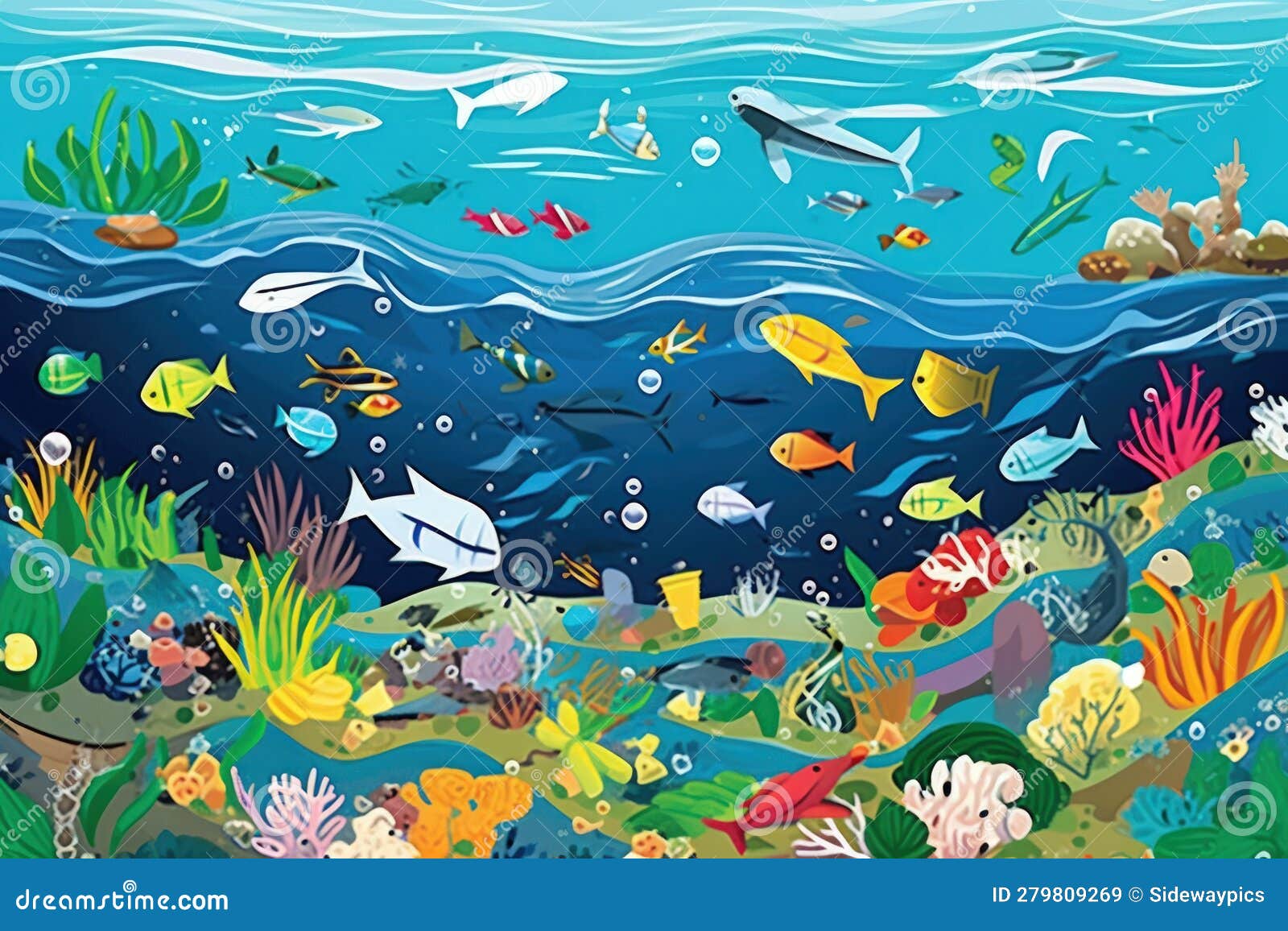 Microplastic Pollution - Generative AI Stock Illustration ...
