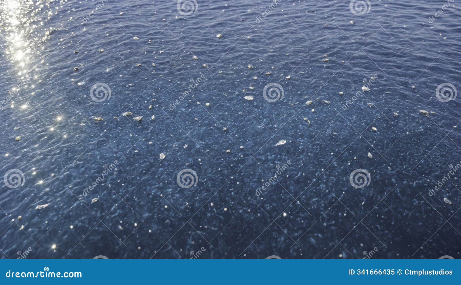 Microplastic Pollution in Ocean Waves Close-Up. Stock Illustration ...