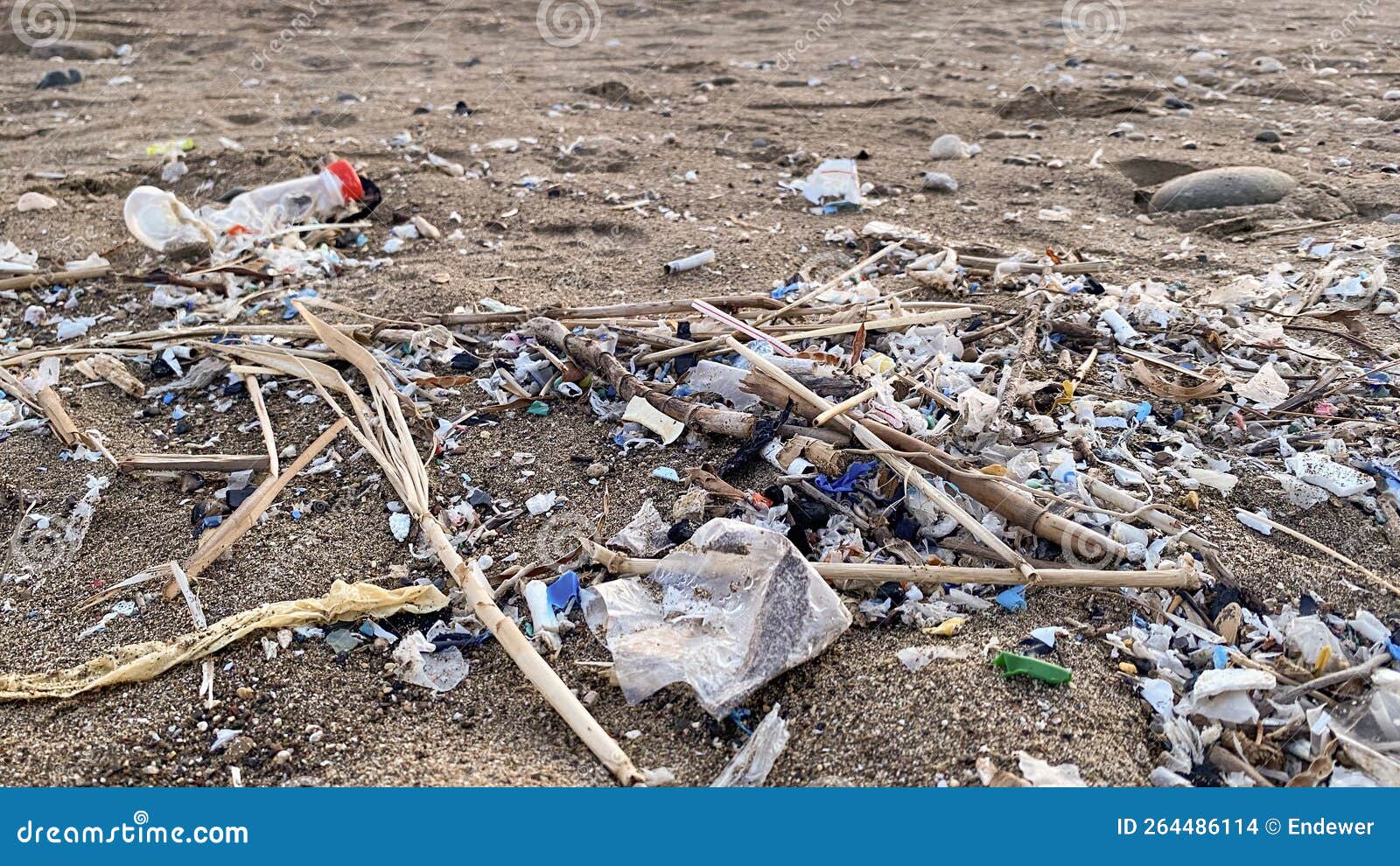 Microplastic in the Sand on the Beach, Plastic Pollution Stock Photo ...