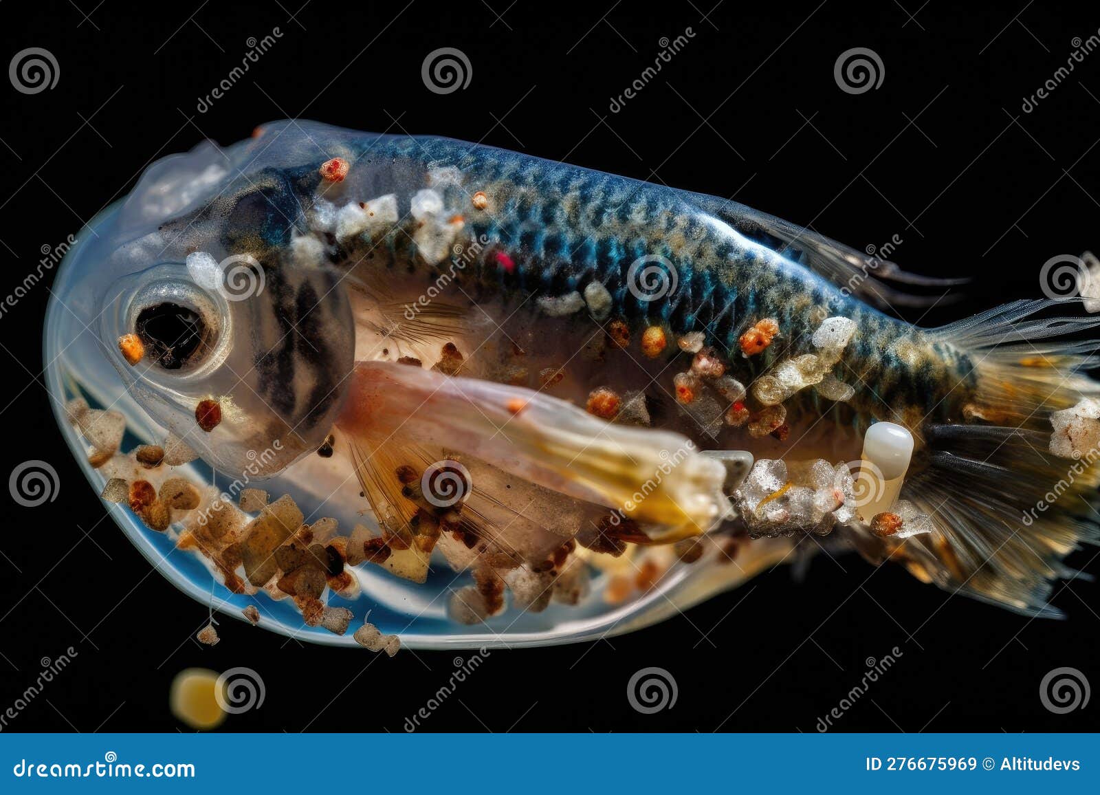 Microplastic in the Stomach of a Fish, with Undigested Food Visible ...