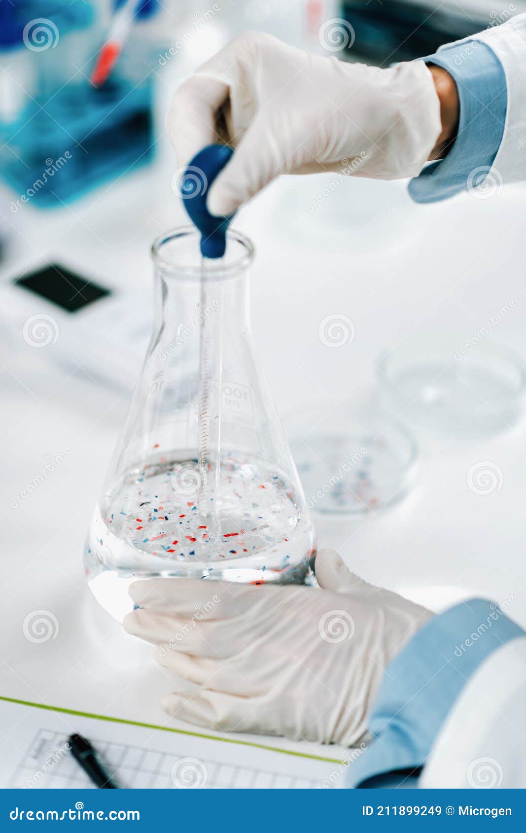 Microplastic Water Pollution Stock Image - Image of science, plastic ...