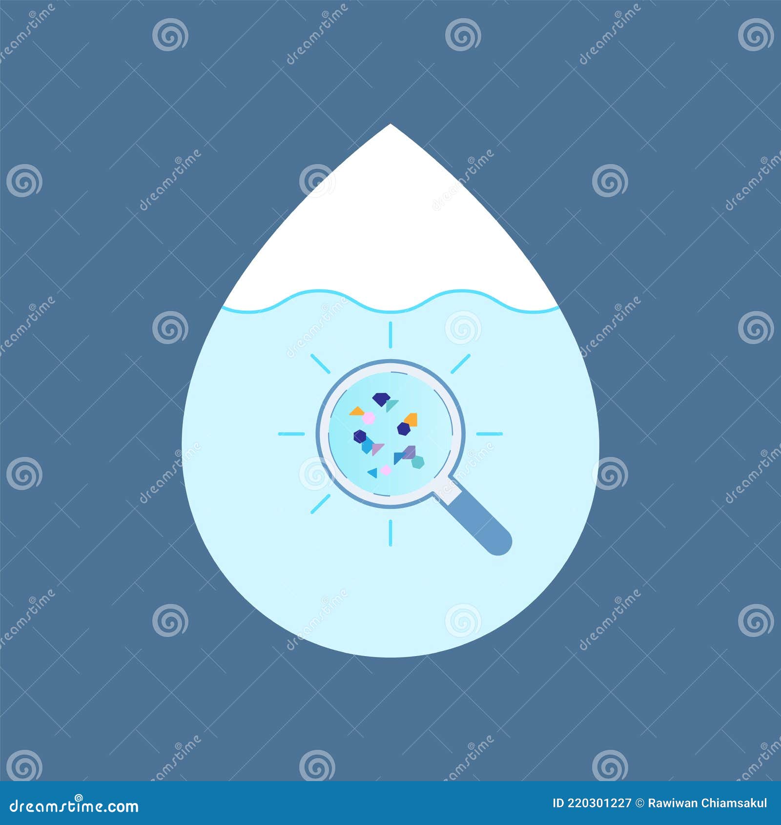 Microplastic Pollution 2 stock vector. Illustration of drop - 220301227