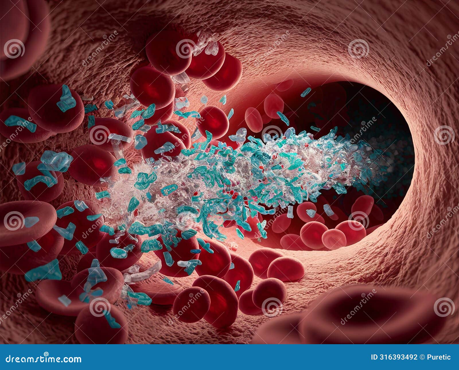 Microplastics In Blood Vessels Simulation Stock Photo | CartoonDealer ...