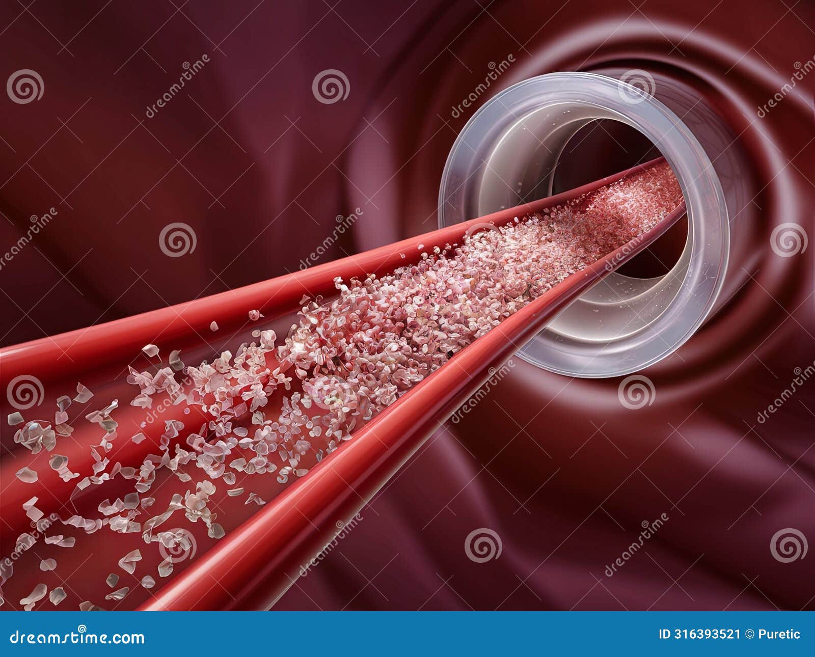 Microplastics in Blood Vessels Simulation Stock Illustration ...