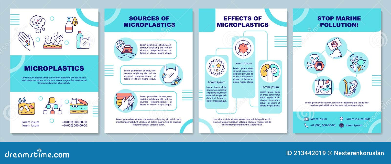 Microplastics Brochure Template Cartoon Vector | CartoonDealer.com ...