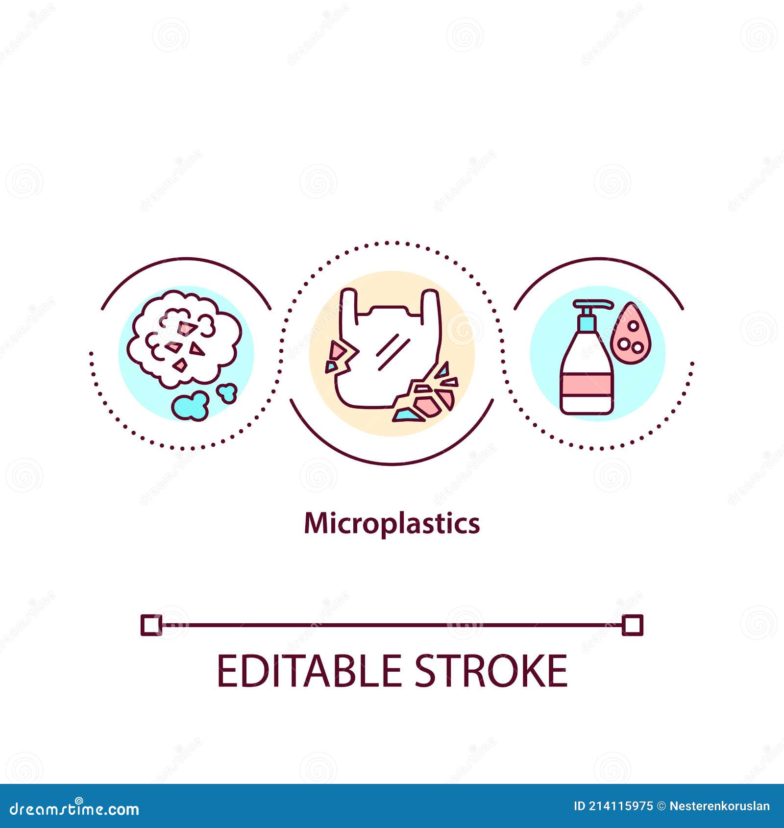 Microplastics concept icon stock vector. Illustration of pollution ...
