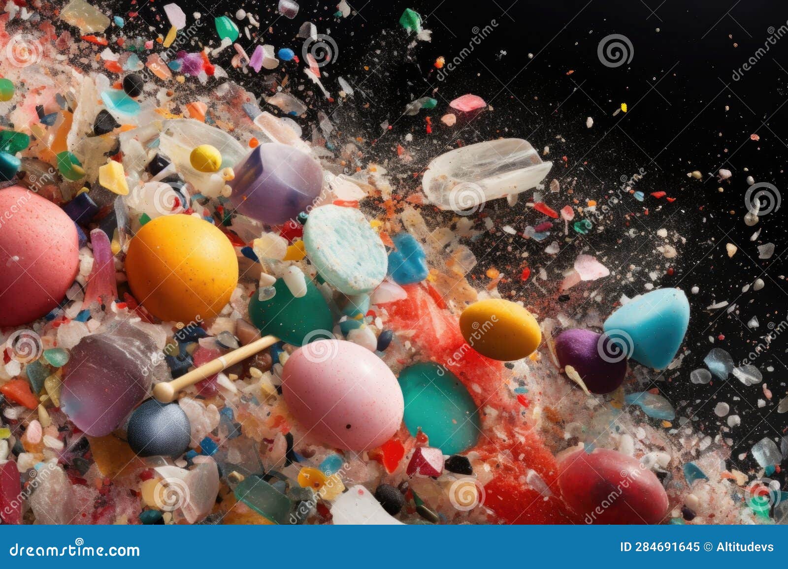 Microplastics in Cosmetic Products Magnified Stock Illustration ...
