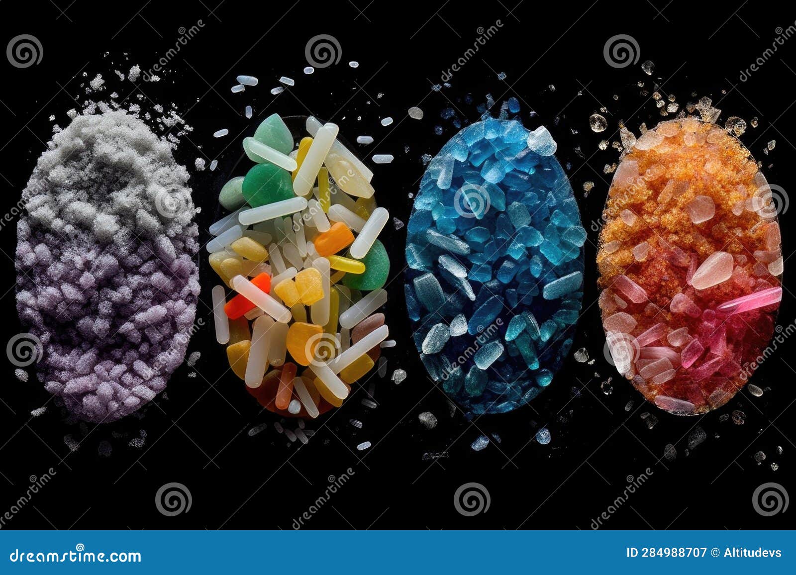 Microplastics Of Different Shapes, Sizes And Colors In A Fish Tank ...