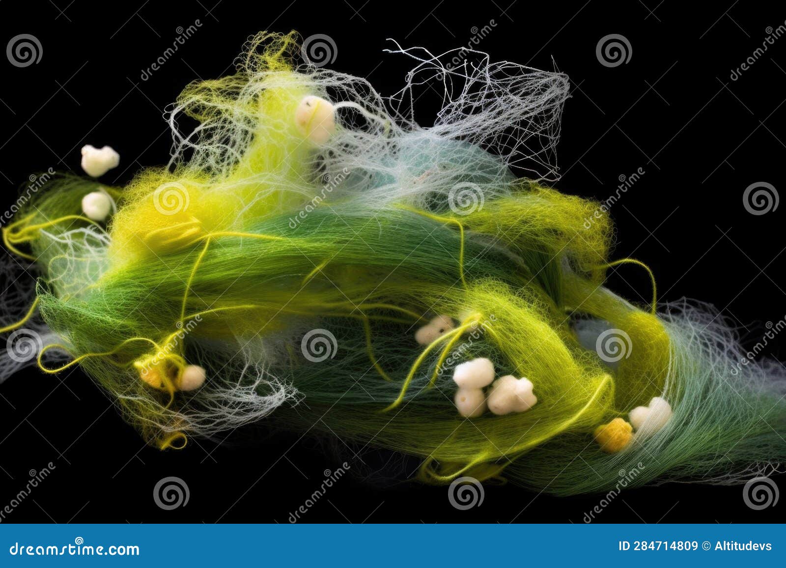 Microplastics Entangled in Algae Strands Stock Illustration ...