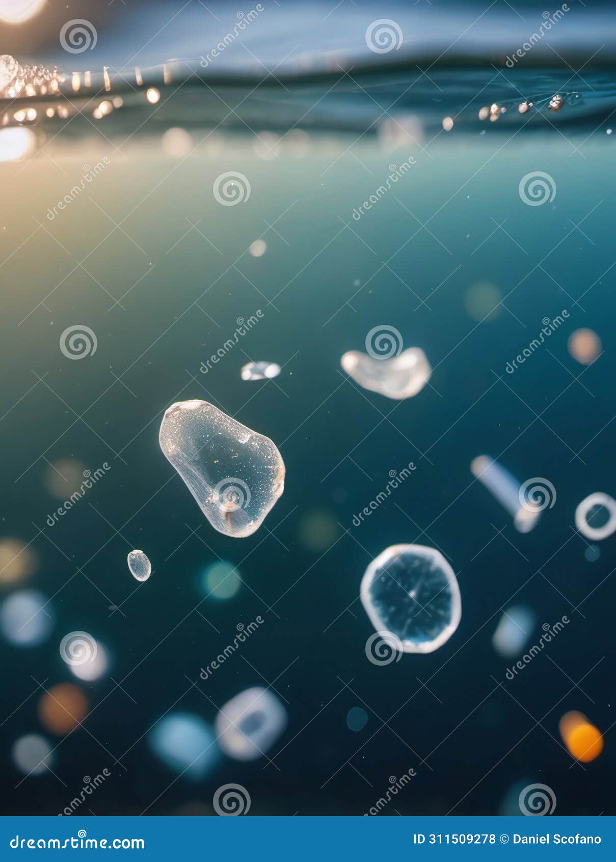 Microplastics Floating in Ocean Water, Micro Plastic Pollution ...