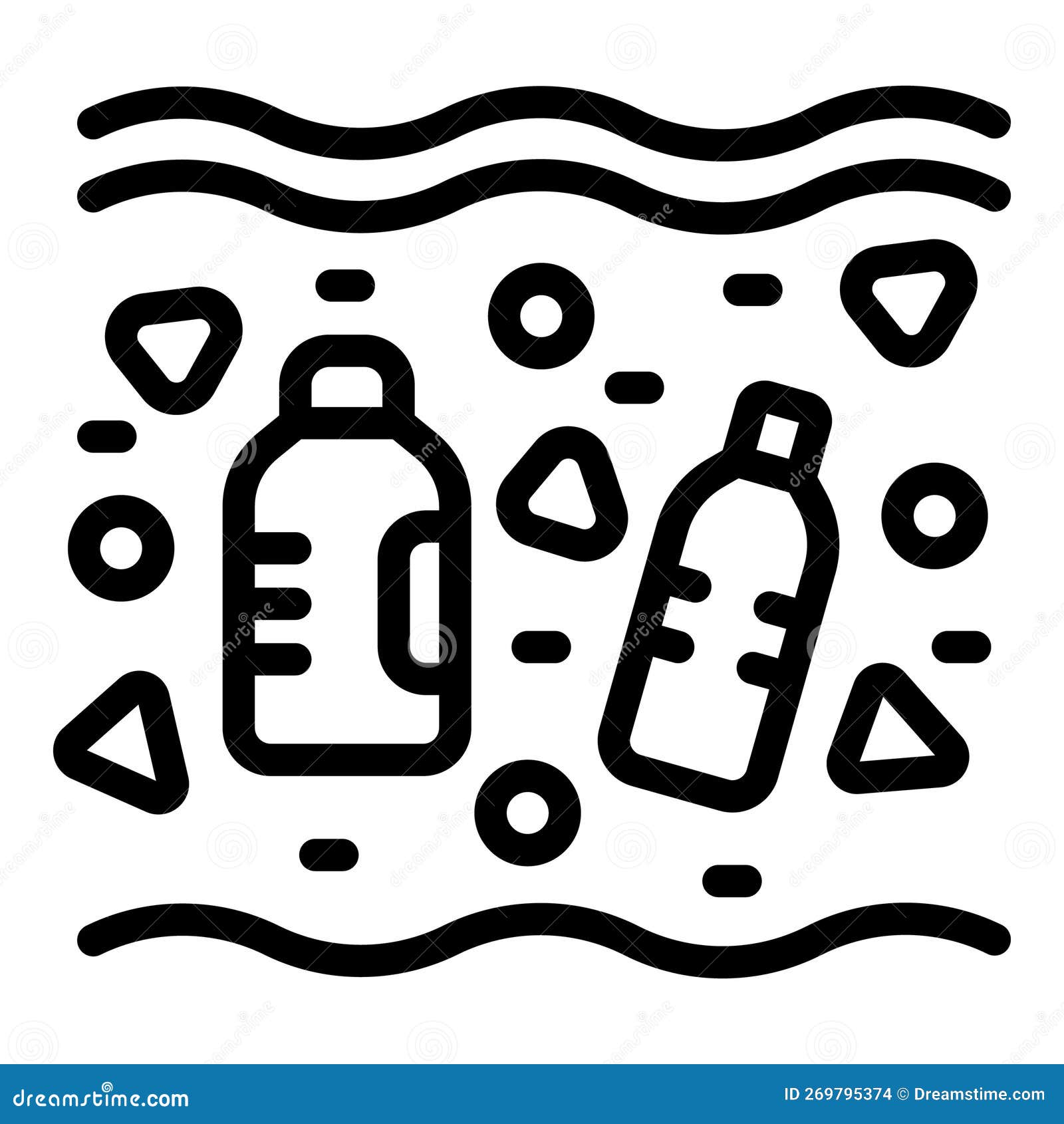 Microplastics Pollution Icon Outline Vector. Water Ocean Stock Vector ...