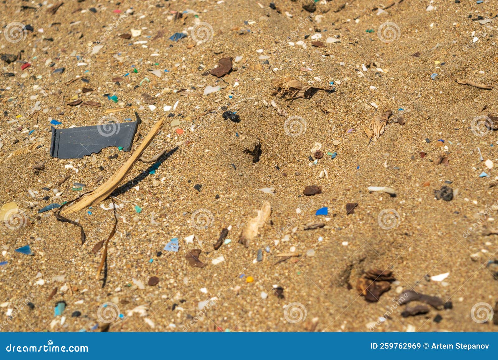 Microplastics on Sand Beach Stock Image - Image of cape, bottle: 259762969