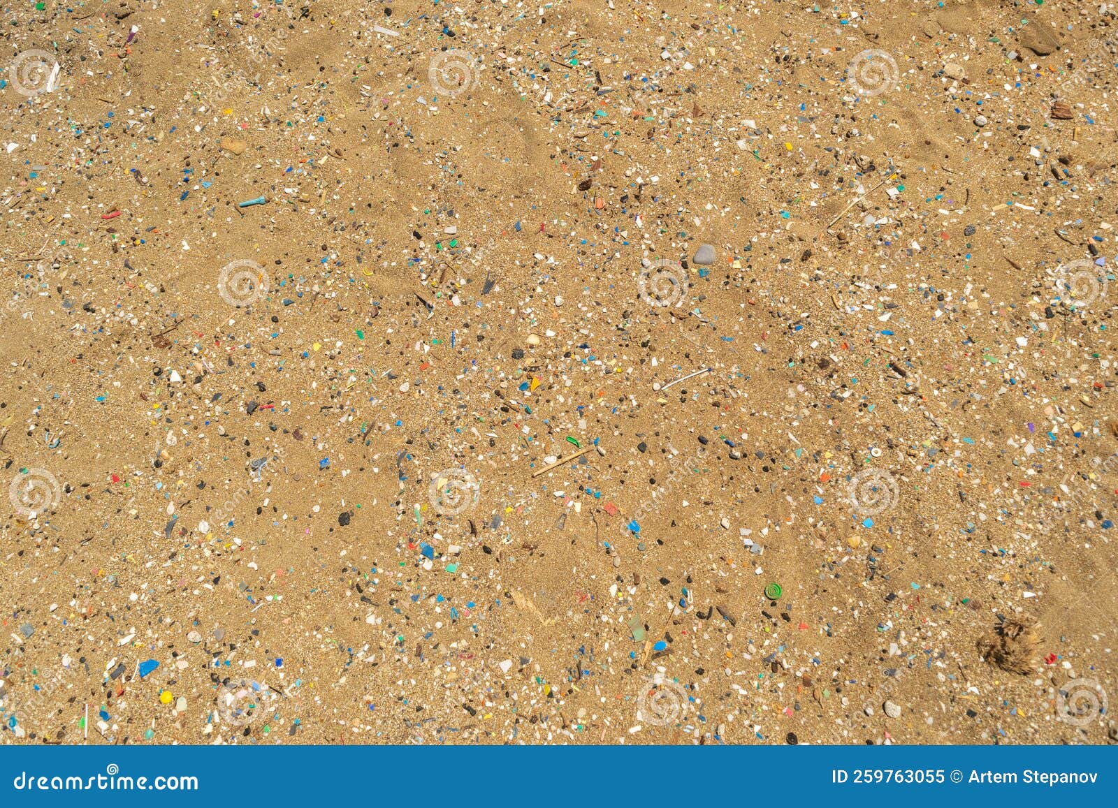 Microplastics on Sand Beach Stock Image - Image of dirty, bottle: 259763055