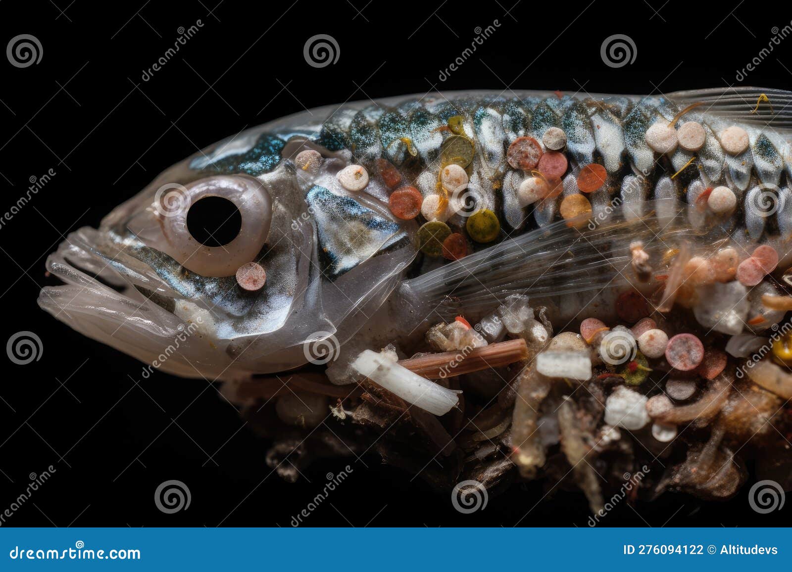 Microplastics in the Stomach of a Fish, with Its Digestive System ...