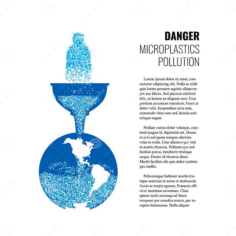 Of Microplastics in the Water Vector Banner. Stock Vector ...