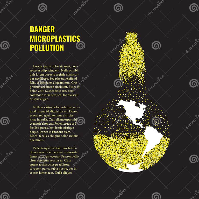 Of Microplastics in the Water Vector Banner. Stock Vector ...