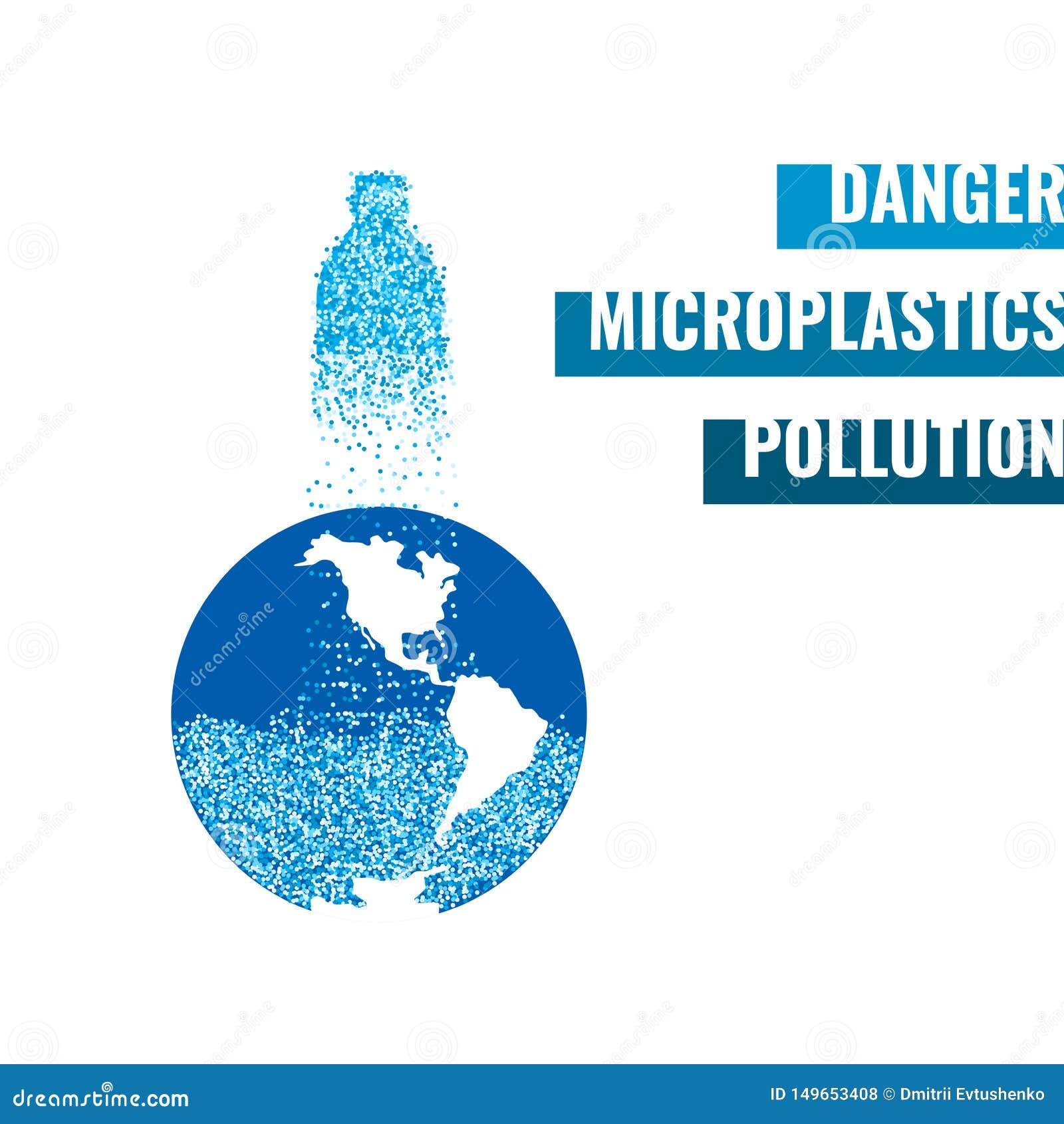 Of Microplastics in the Water Vector Banner. Stock Vector ...