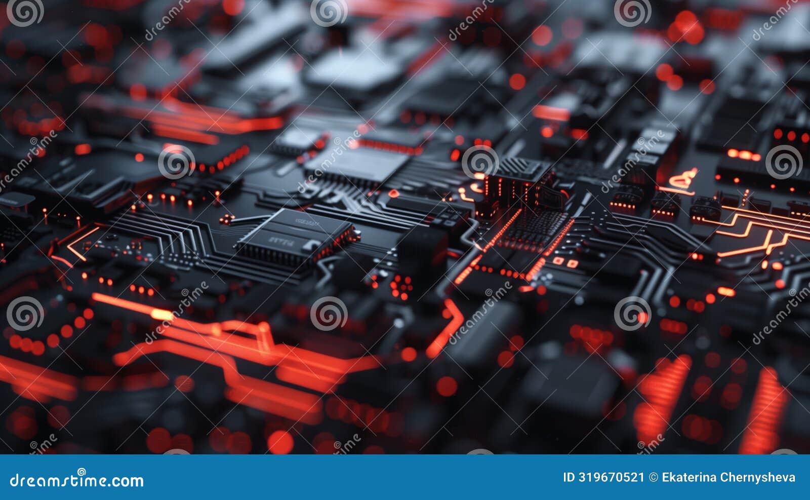 The Microplate of the Processor. Working Network Stock Illustration ...