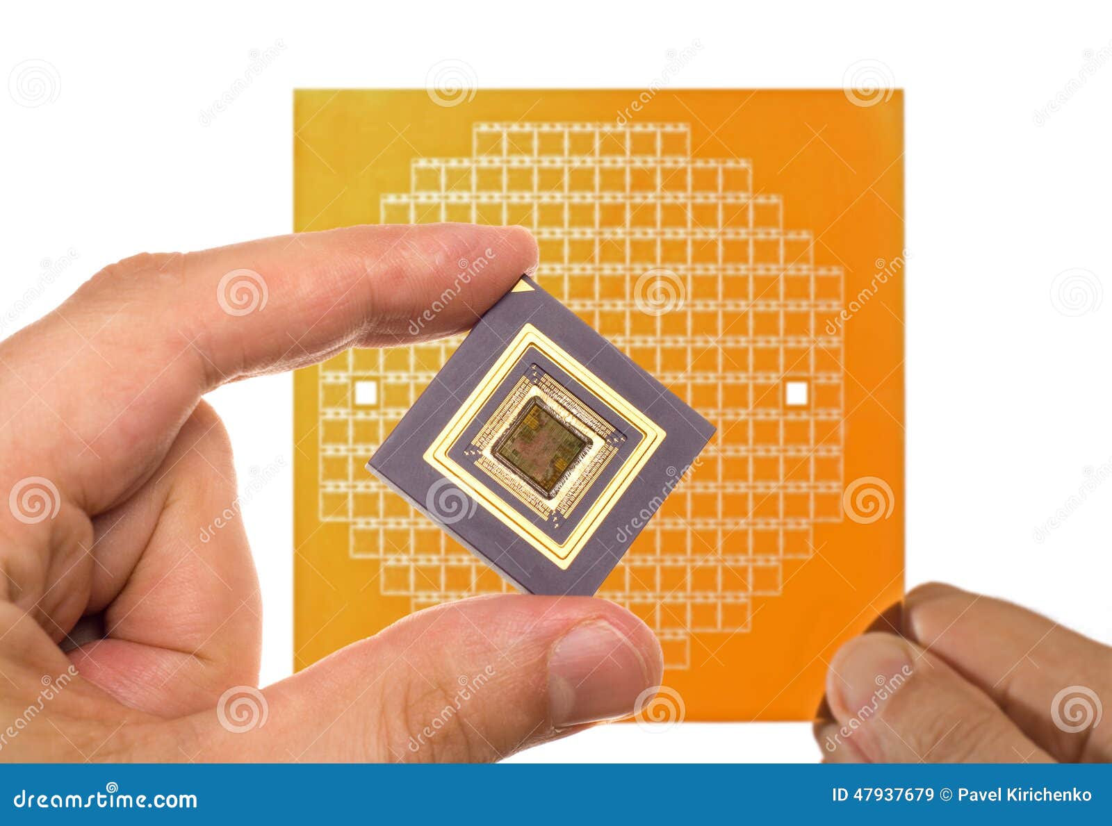 Microprocessor and Chip Mask in Hand Stock Image - Image of glass ...