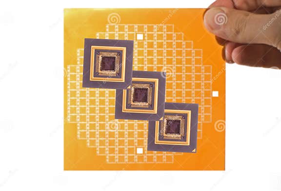 Microprocessor and Chip Mask in Hand Stock Photo - Image of metal ...