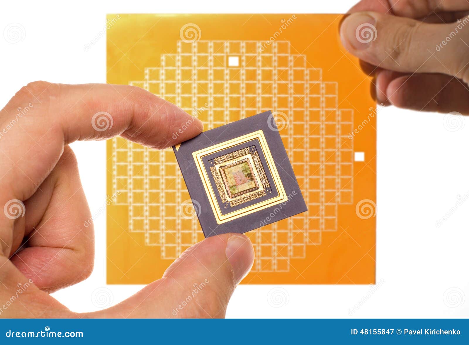 Microprocessor and Chip Mask in Hand Stock Image - Image of industry ...
