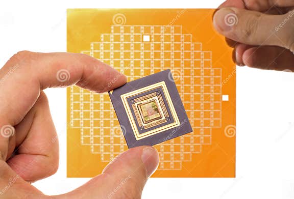 Microprocessor and Chip Mask in Hand Stock Image - Image of industry ...