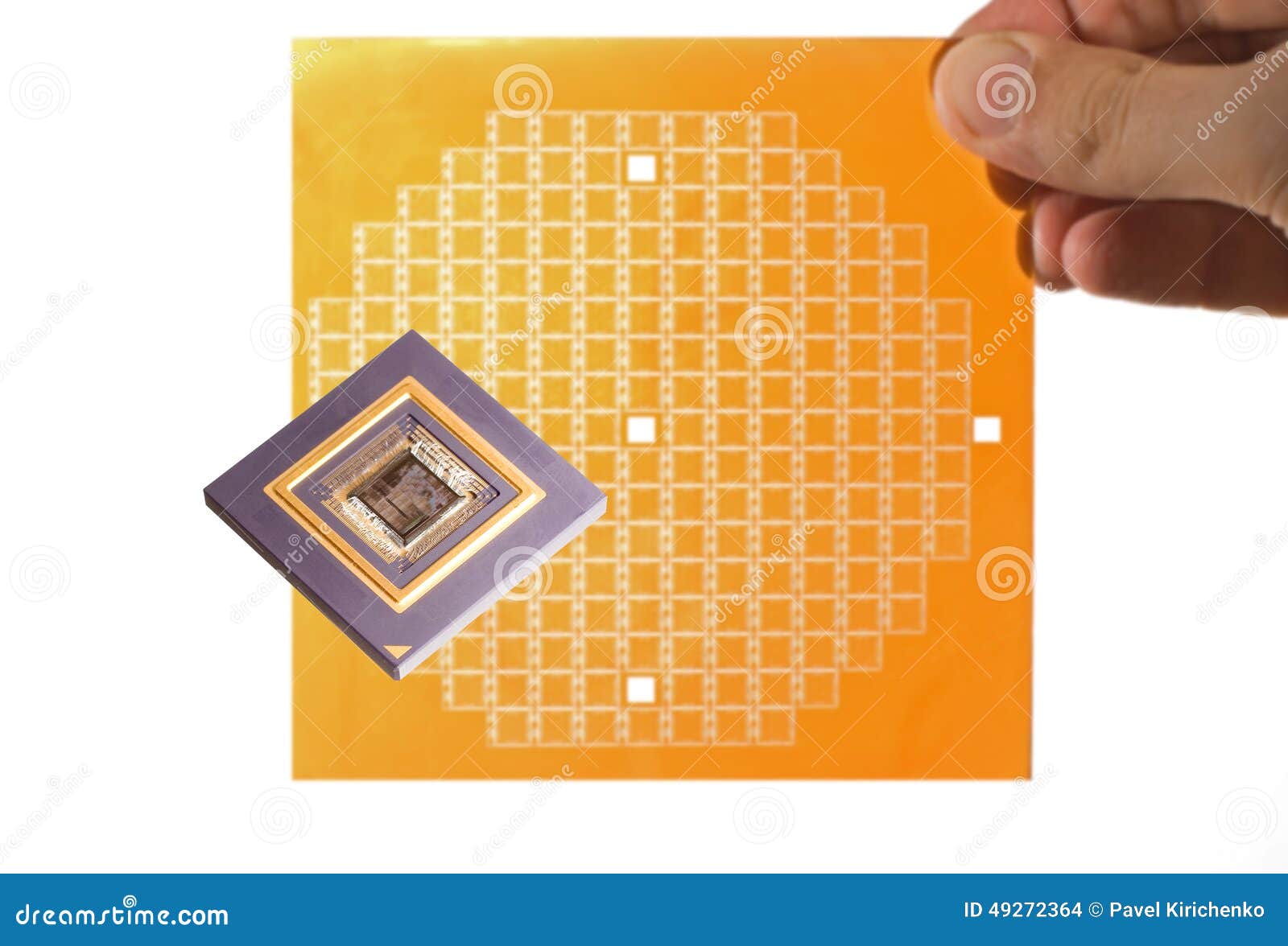 Microprocessor and Chip Mask in Hand Stock Photo - Image of contact ...