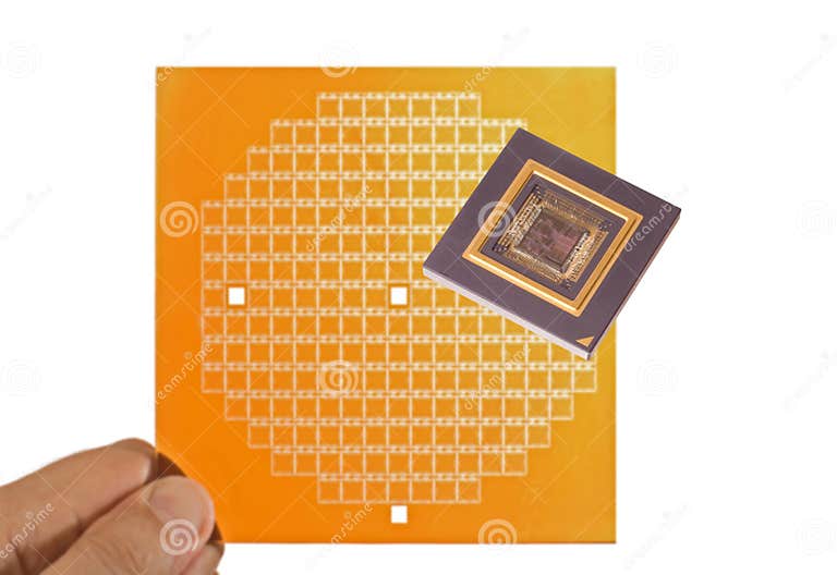Microprocessor and Chip Mask in Hand Stock Image - Image of integrated ...