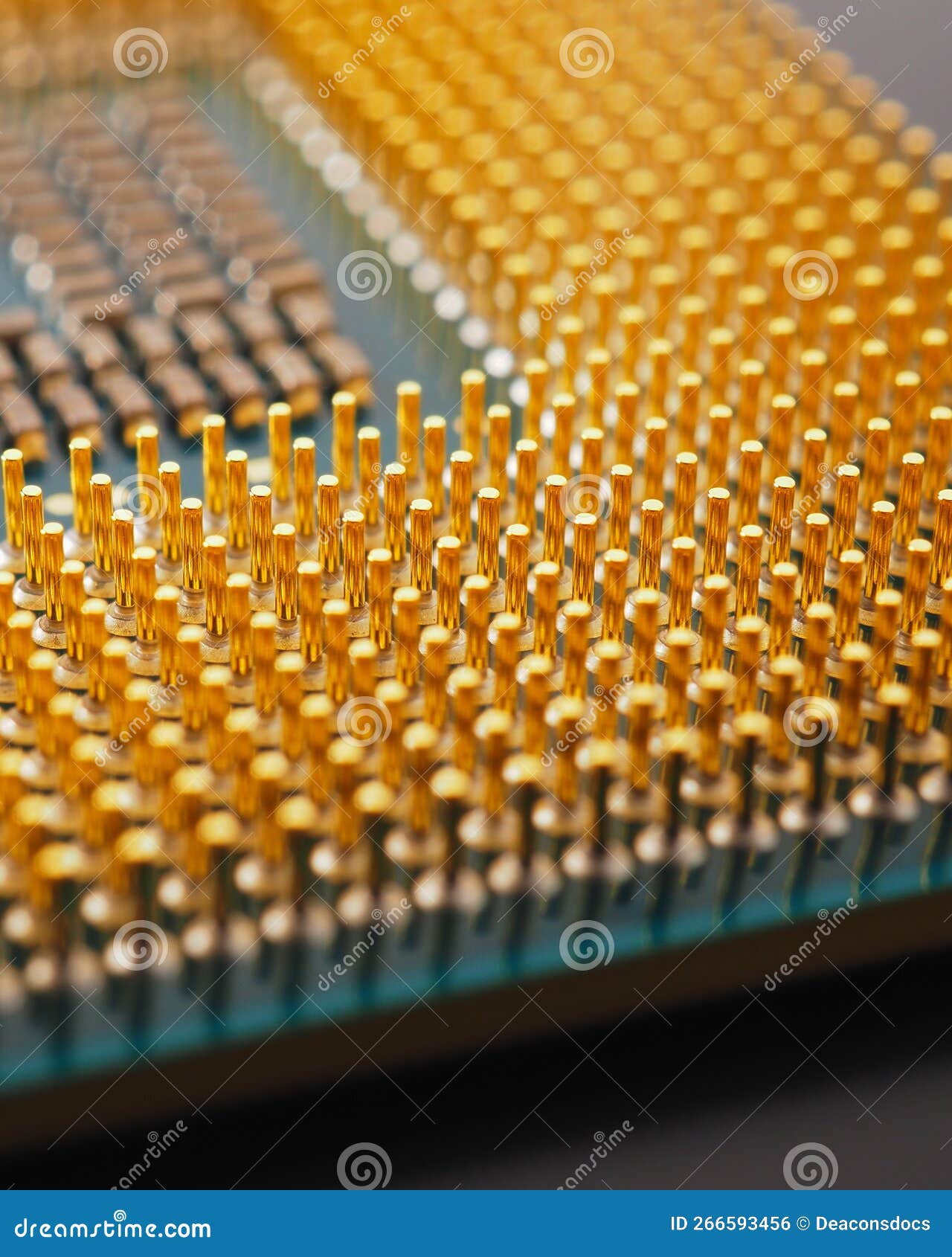 Microprocessor of Computer Close-up. Semiconductor, Pins and Connectors ...