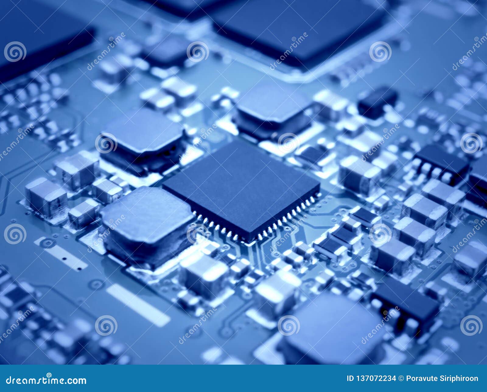 Microprocessor on Electronic Circuit Board Stock Photo - Image of ...