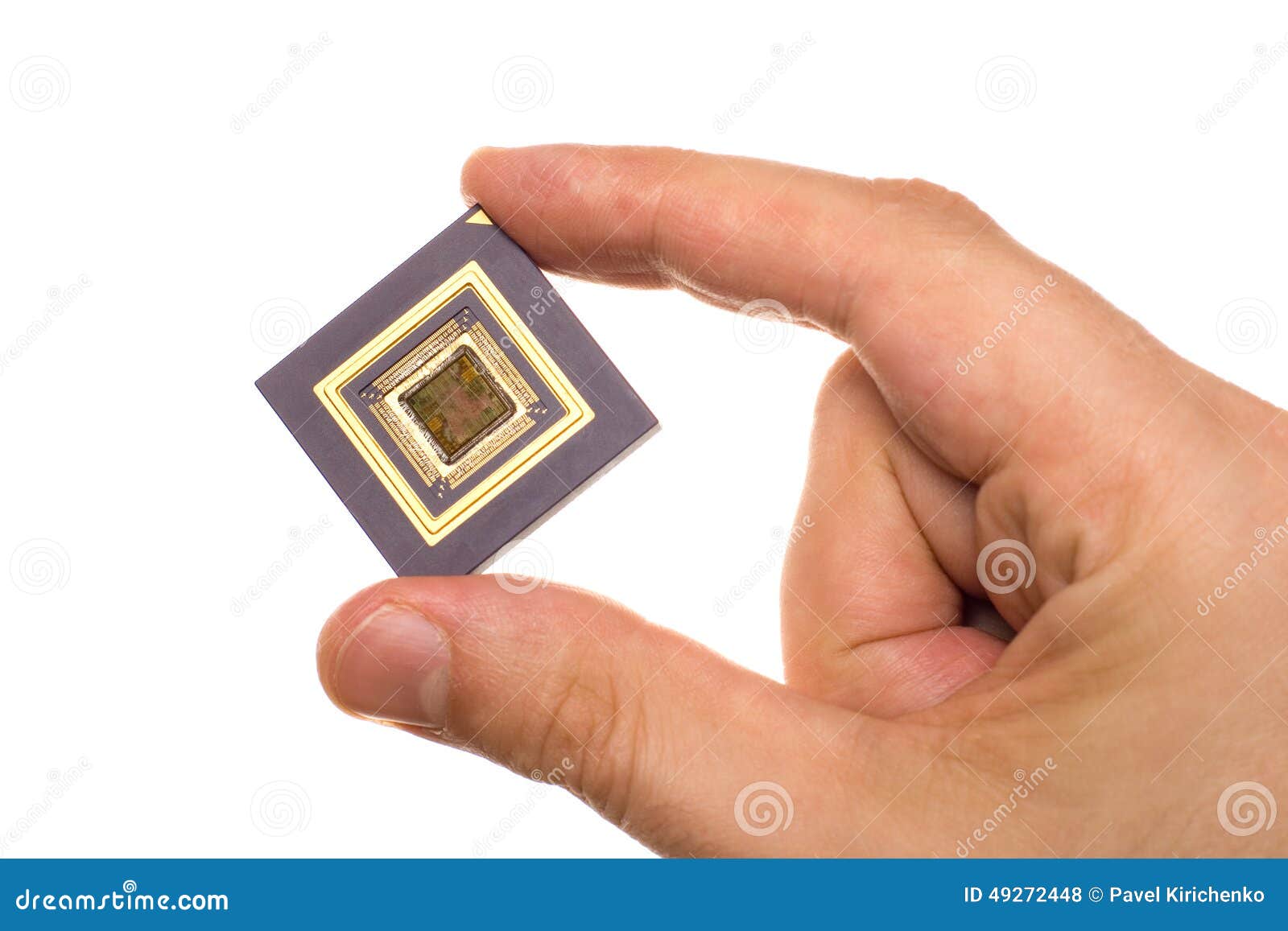 Microprocessor In Hand And Signals Stock Photo | CartoonDealer.com ...