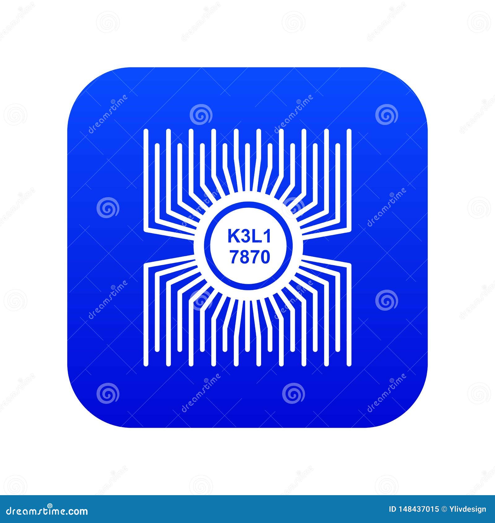 Microprocessor Icon Blue Vector Stock Vector - Illustration of micro ...