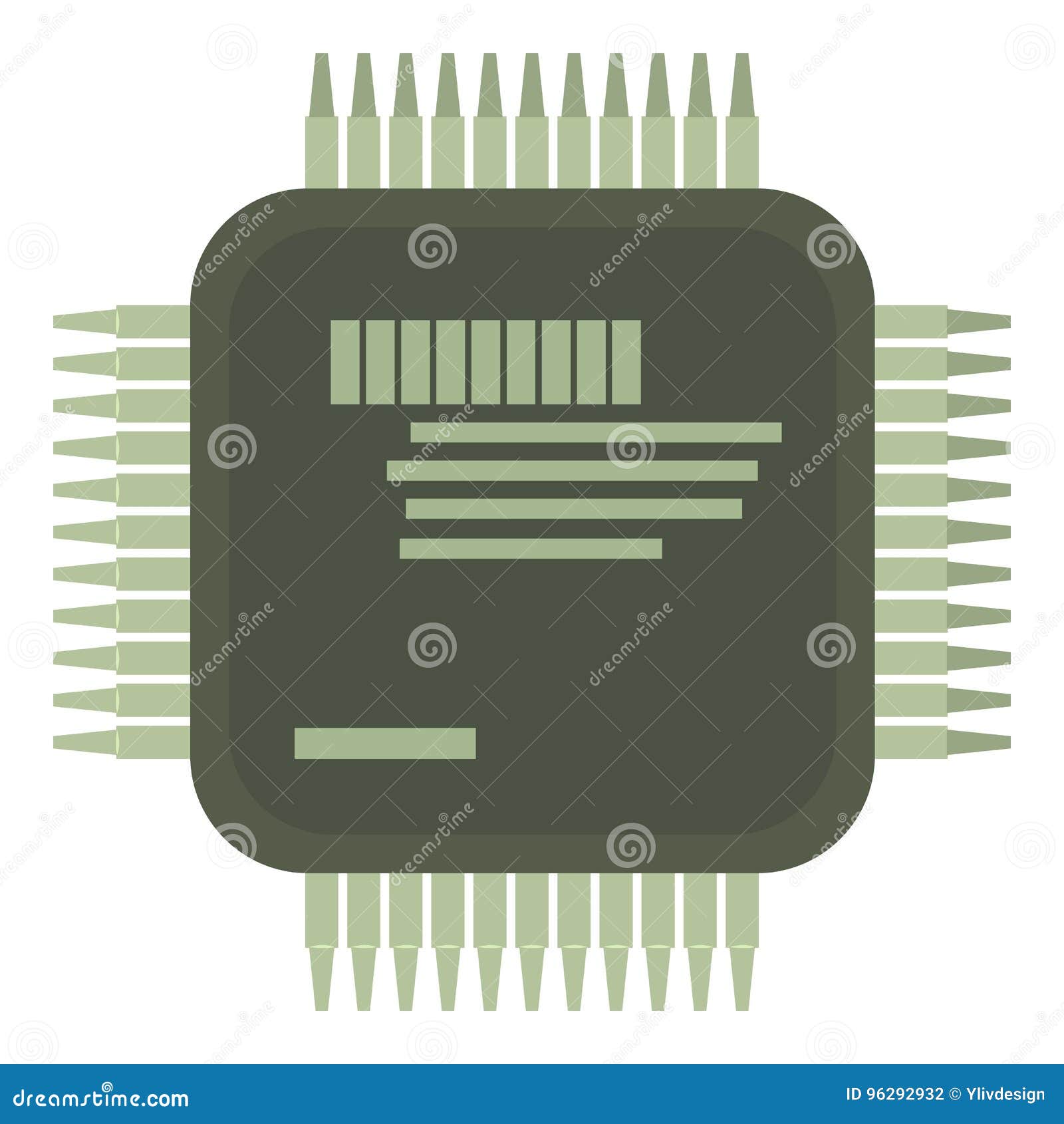 Microprocessor Icon, Cartoon Style Stock Vector - Illustration of ...