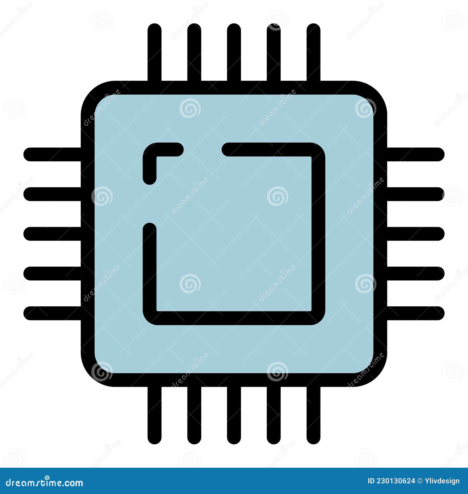 Microprocessor Icon Color Outline Vector Stock Vector - Illustration of ...