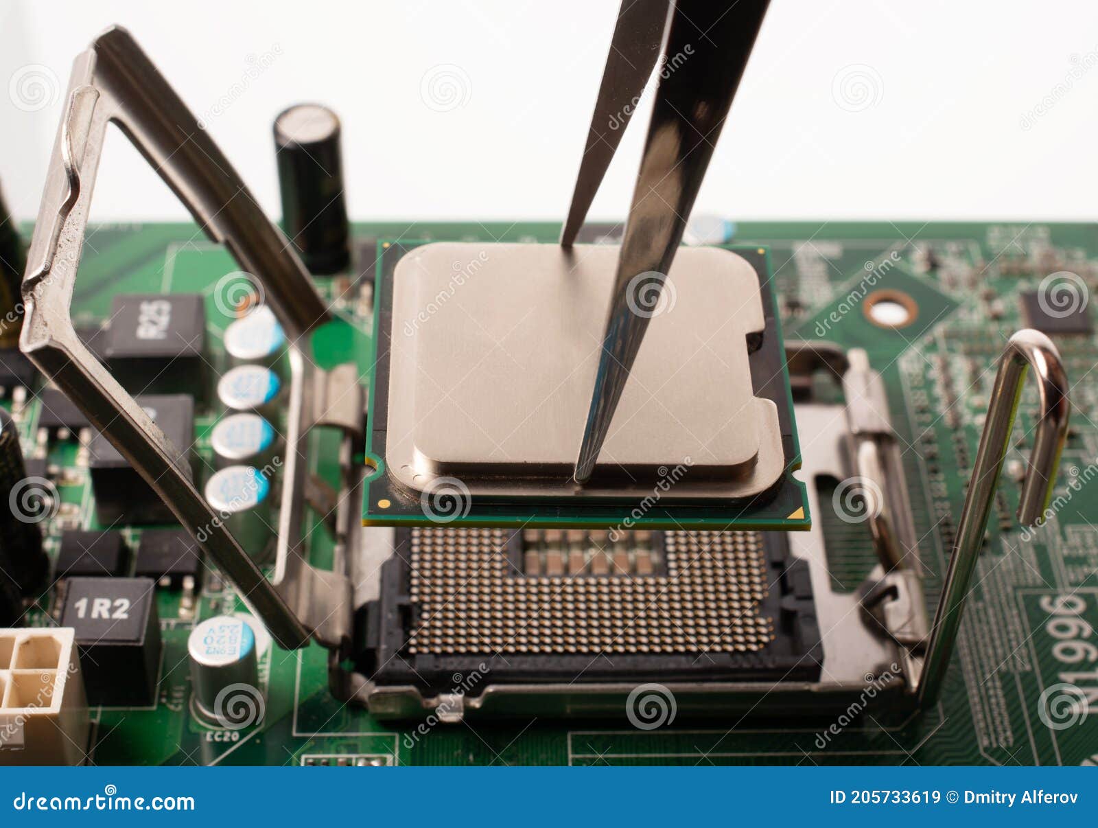 The Microprocessor is Inserted into the Slot on the Computer`s ...