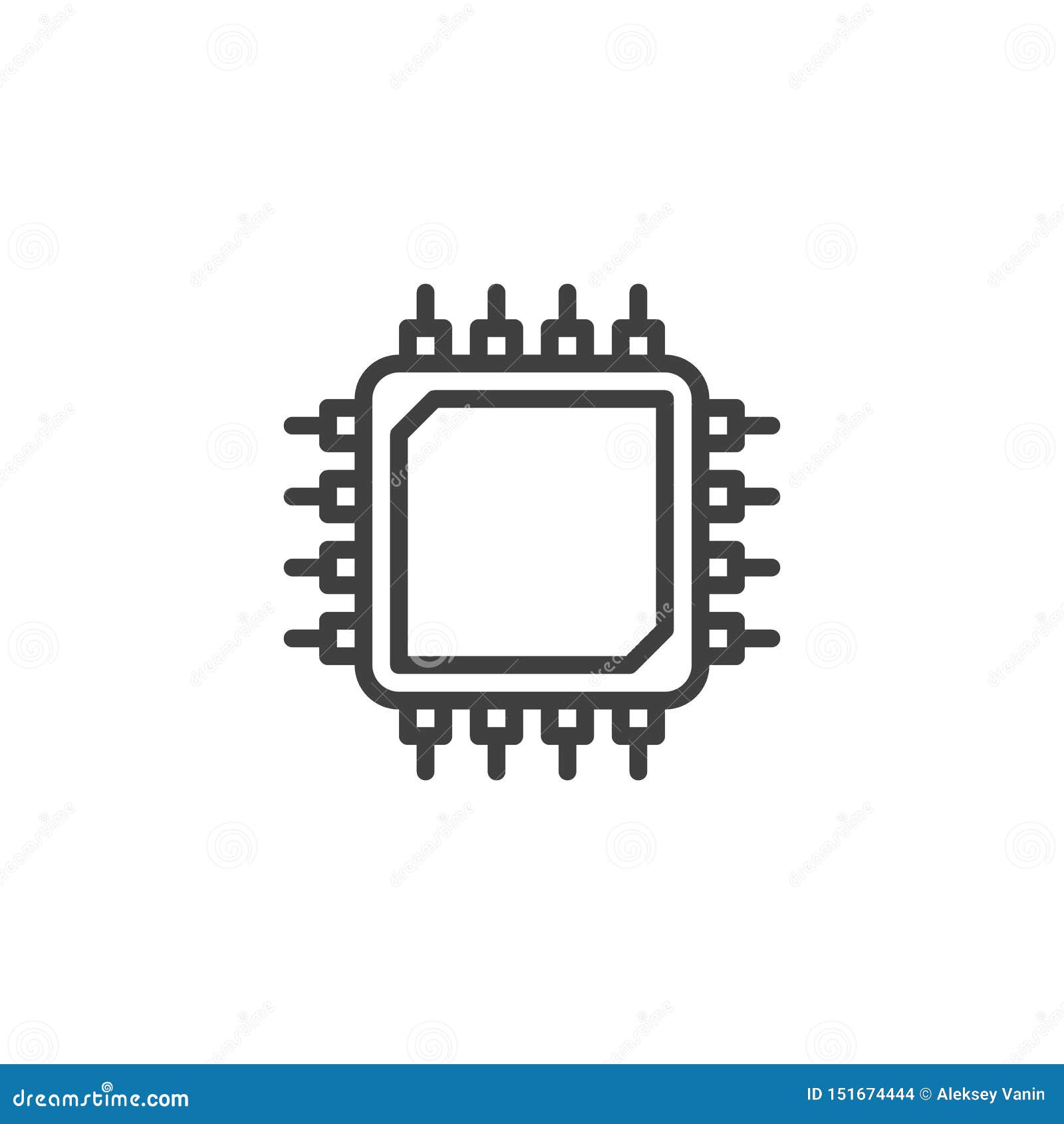 Microprocessor, Microchip Line Icon Stock Vector - Illustration of icon ... Microprocessor, Microchip Line Icon Stock Vector - Illustration of icon ...