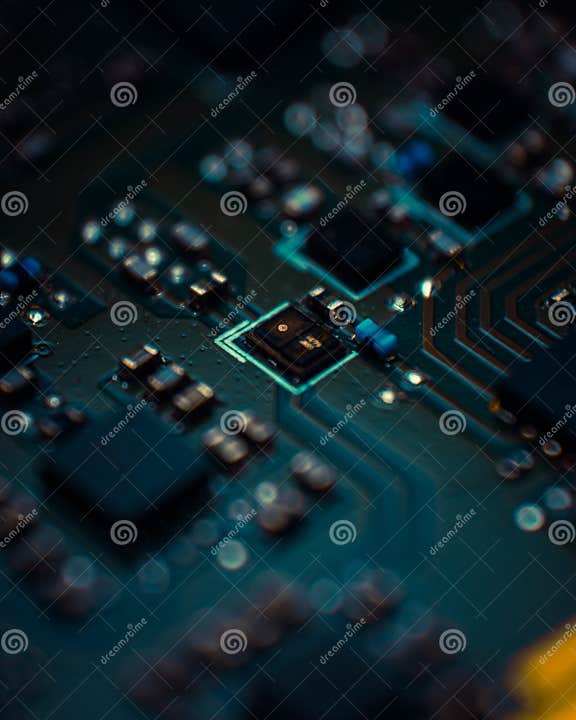 Microprocessor of a Mobile Phone . Stock Photo - Image of green, gadget ...