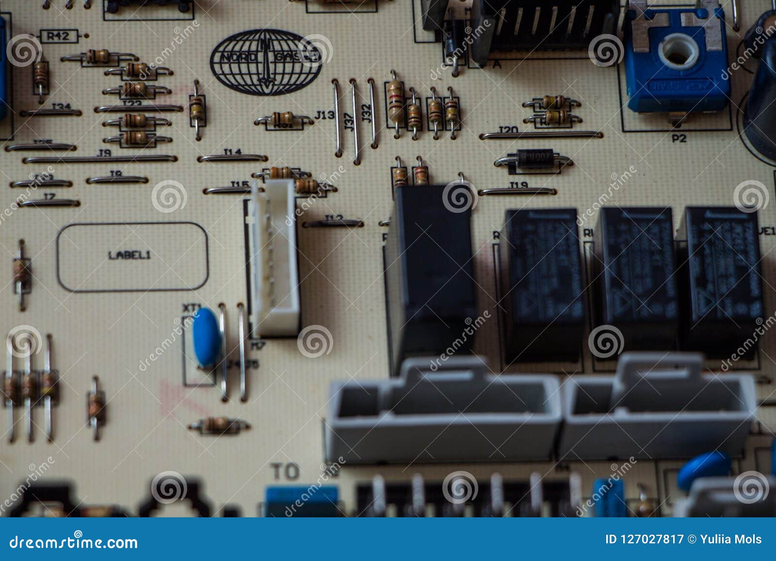 Microprocessor with Motherboard Background. Stock Image - Image of ...