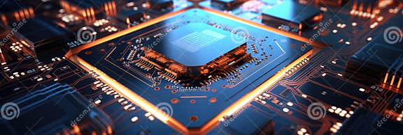 Microprocessor on a Printed Circuit Board, Electronic Technology ...