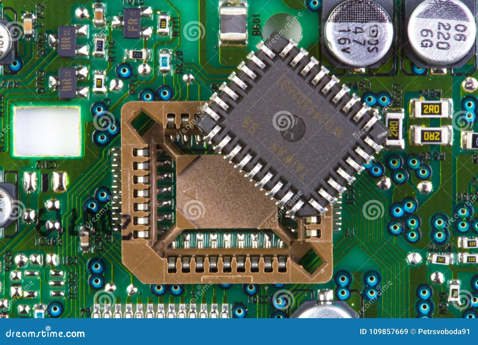 Microprocessor Printed Circuit Board With Electronic Components And ... Microprocessor Printed Circuit Board With Electronic Components And ...