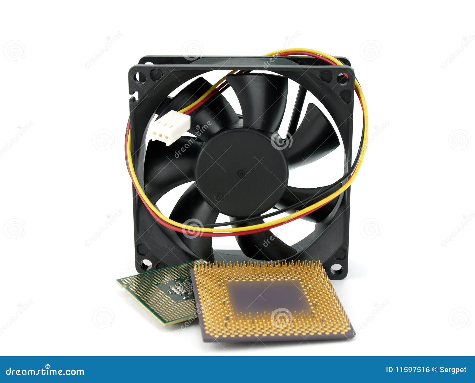 Microprocessors and fan stock photo. Image of cooling - 11597516