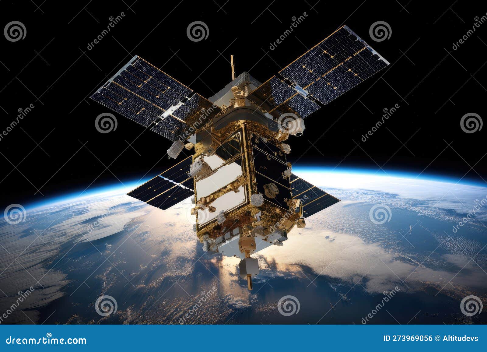 Microsatellite, with Multiple Miniature Cameras and Sensors, Orbiting ...
