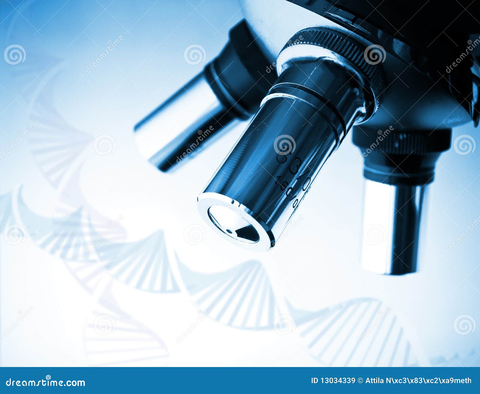 Microscópio E Molécula Do ADN. Imagem de Stock - Imagem de genética ...