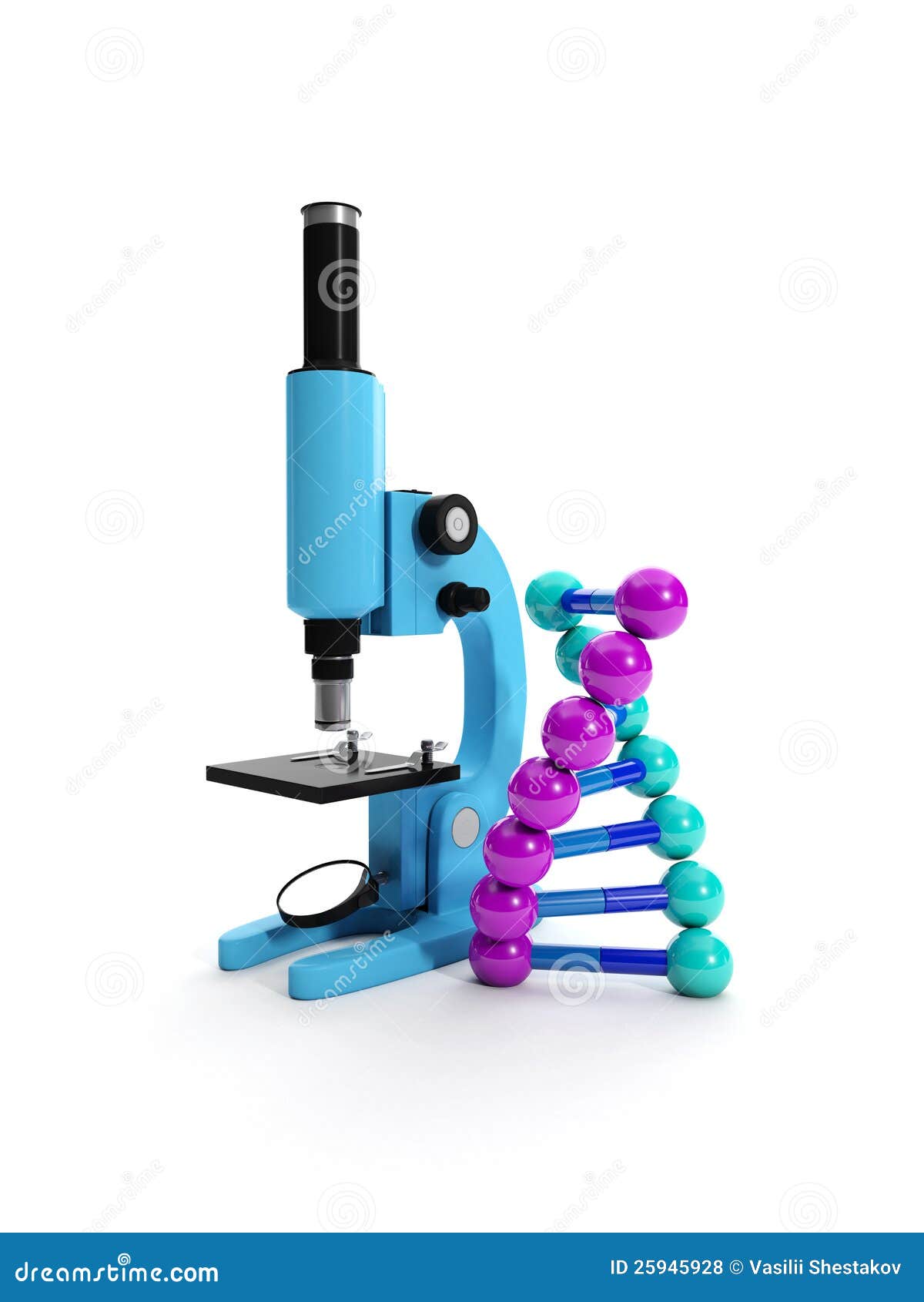 Microscoop en een ketting stock illustratie. Illustration of ...