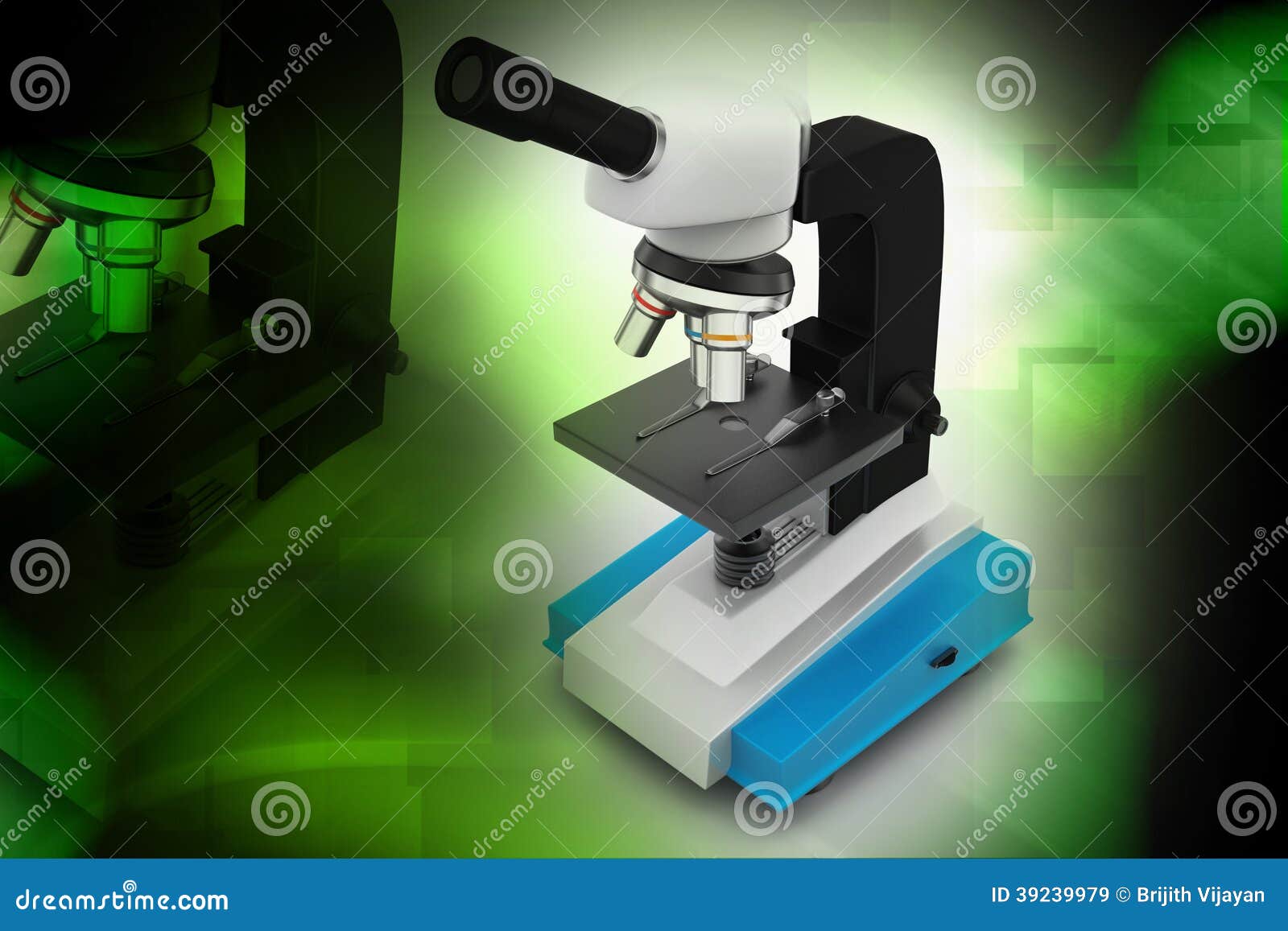 Microscope on Abstract Background Stock Illustration - Illustration of ...