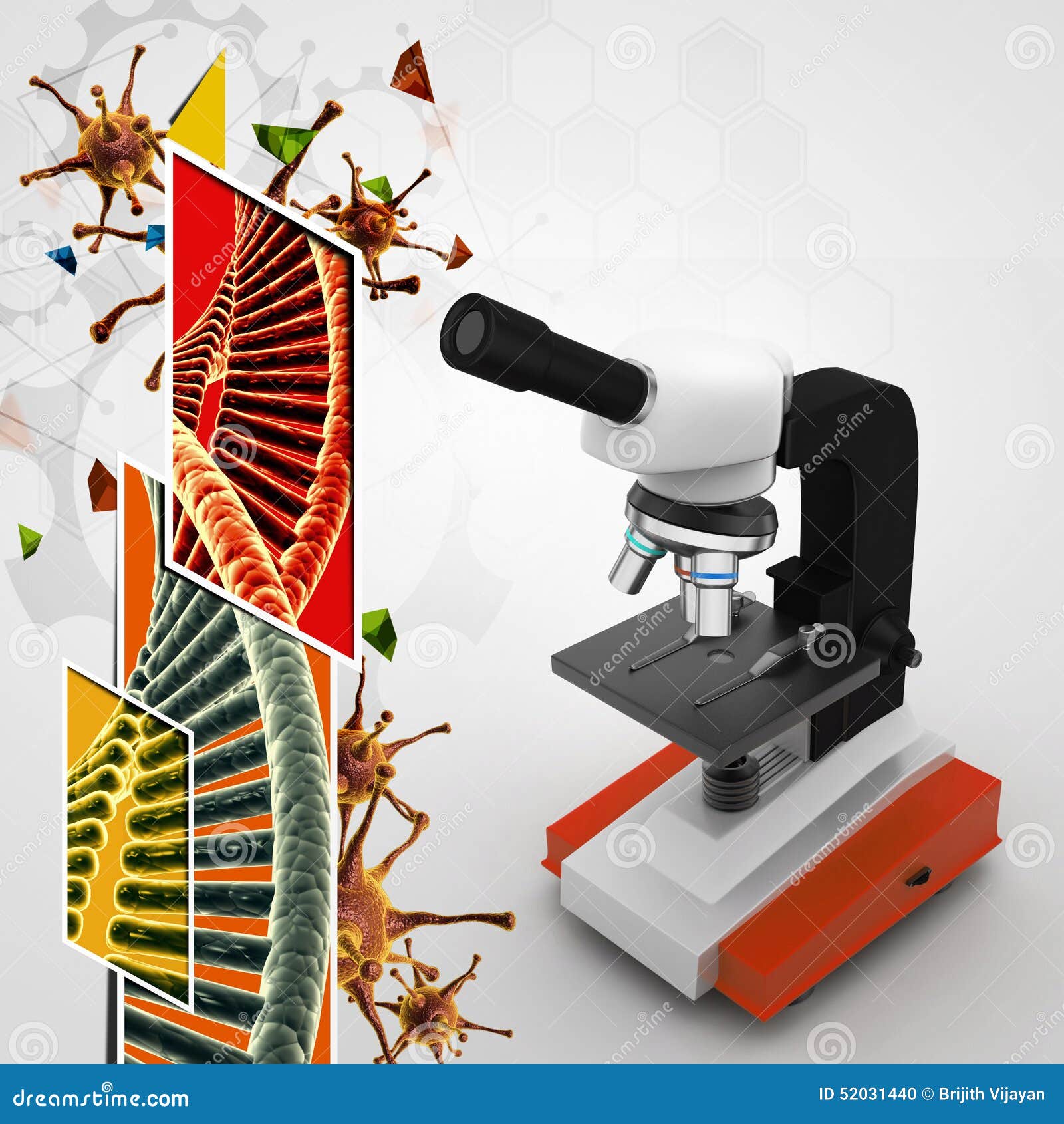 Microscope on Abstract Background Stock Illustration - Illustration of ...