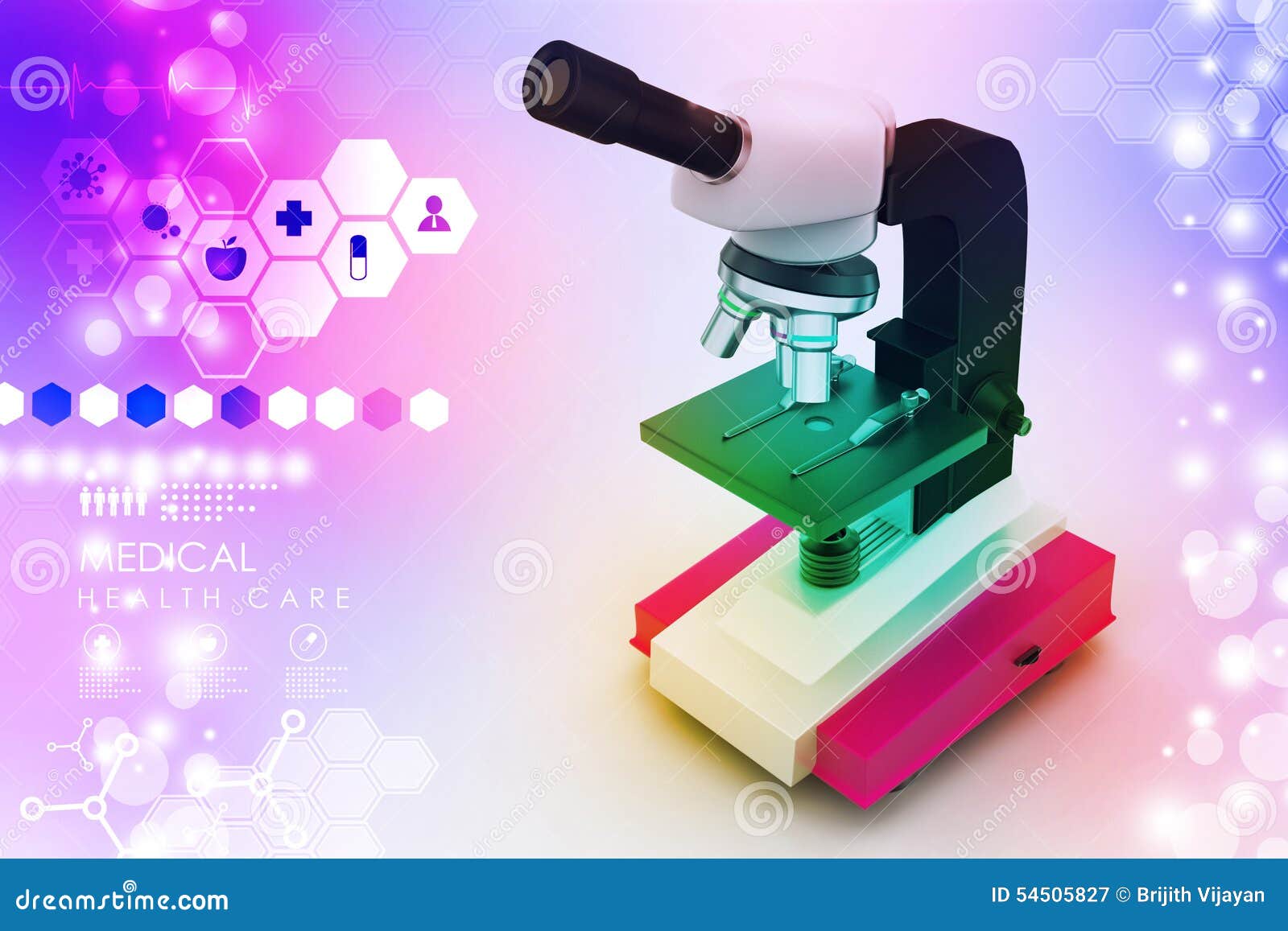 Microscope on Abstract Background Stock Illustration - Illustration of ...