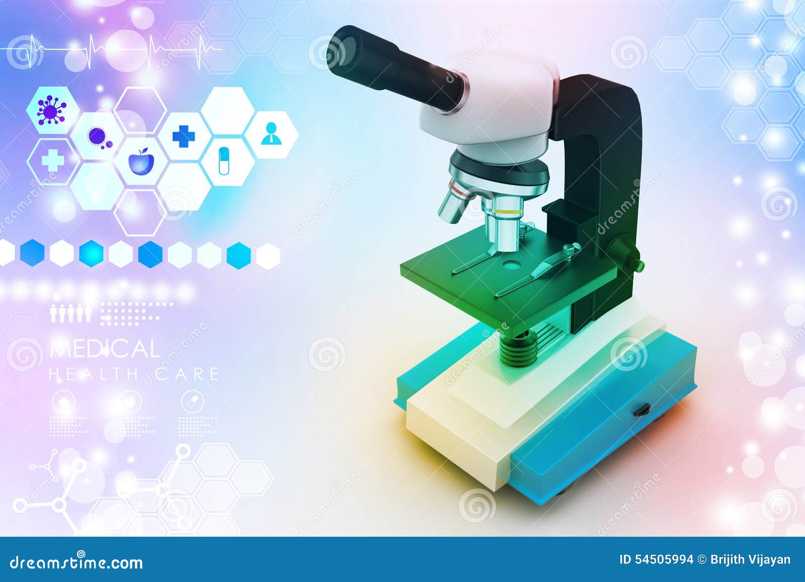 Microscope on Abstract Background Stock Illustration - Illustration of ...