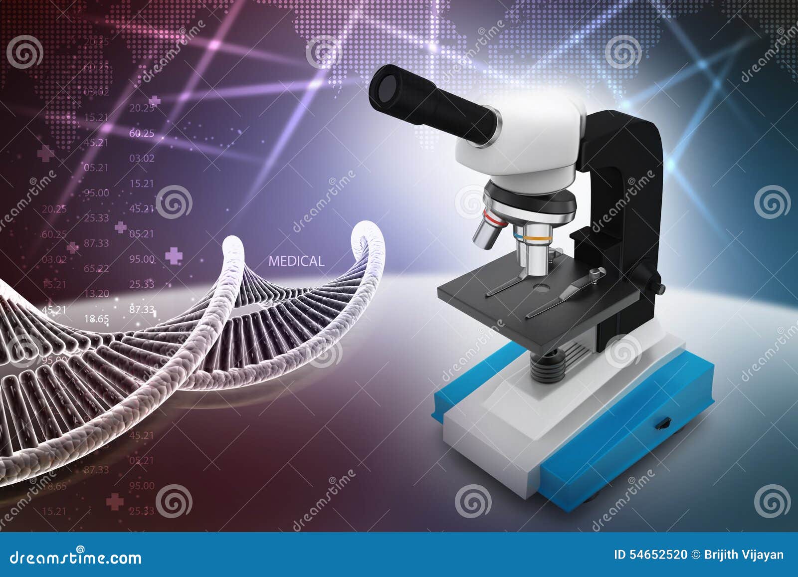 Microscope on Abstract Background Stock Illustration - Illustration of ...