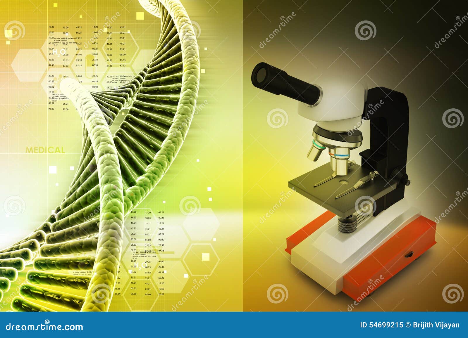 Microscope on Abstract Background Stock Illustration - Illustration of ...